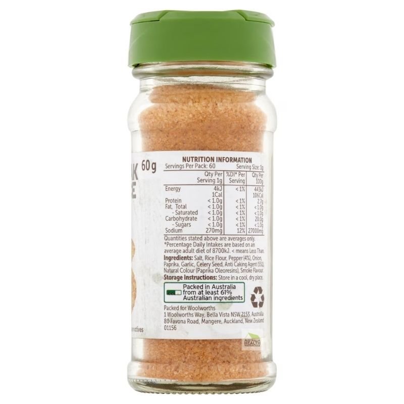 [Expiry: 07/2027] Woolworths Steak Spice 60g – Australia Health Warehouse