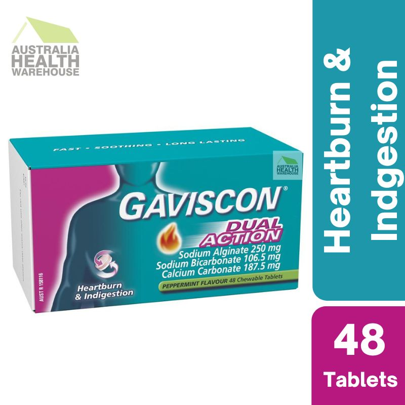 [CLEARANCE Expiry: 02/2026] Gaviscon Dual Action Peppermint 48 Tablets ...