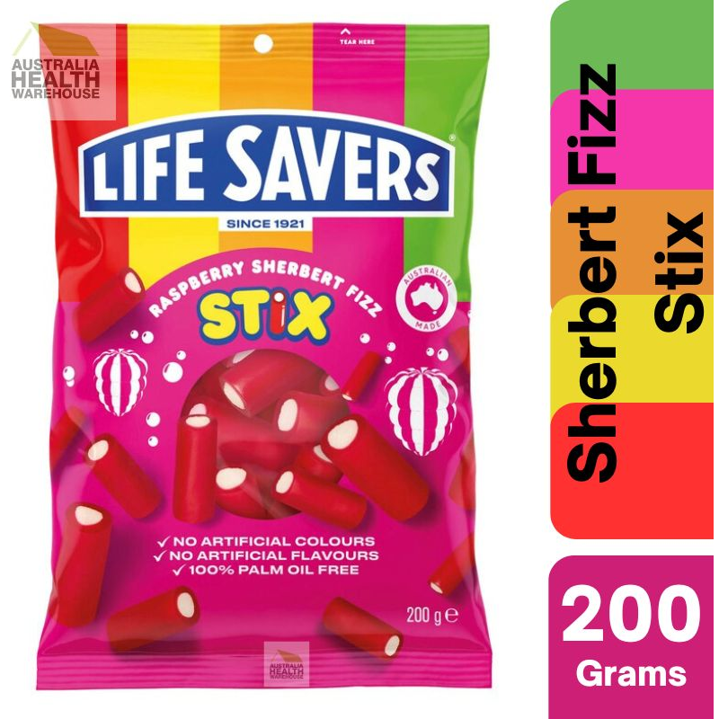 [Expiry: 01/09/2026] Lifesavers Raspberry Sherbert Fizz Stix 200g ...