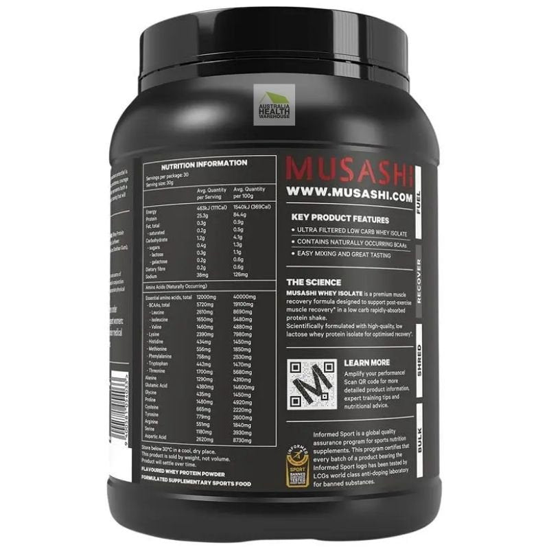 [Expiry: 03/2027] Musashi Whey Isolate Vanilla 900g – Australia Health ...