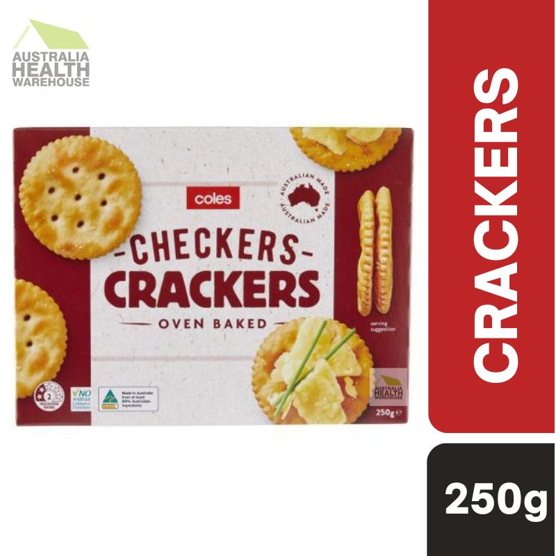 [Expiry: 28/09/2025] Coles Checkers Crackers 250g – Australia Health ...