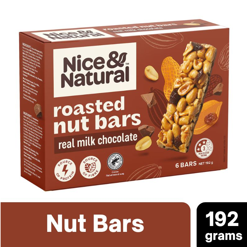[CLEARANCE Expiry: 15/03/2025] Nice & Natural Roasted Nut Bars Real Mi ...