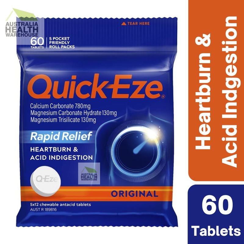 [CLEARANCE Expiry: 08/2024] Quick-Eze Antacid Original 5x12 Chewable T ...