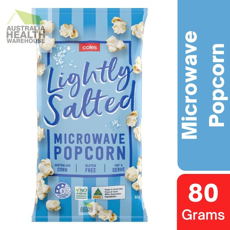 [CLEARANCE Expiry: 22/04/2025] Coles Lightly Salted Microwave Popcorn ...