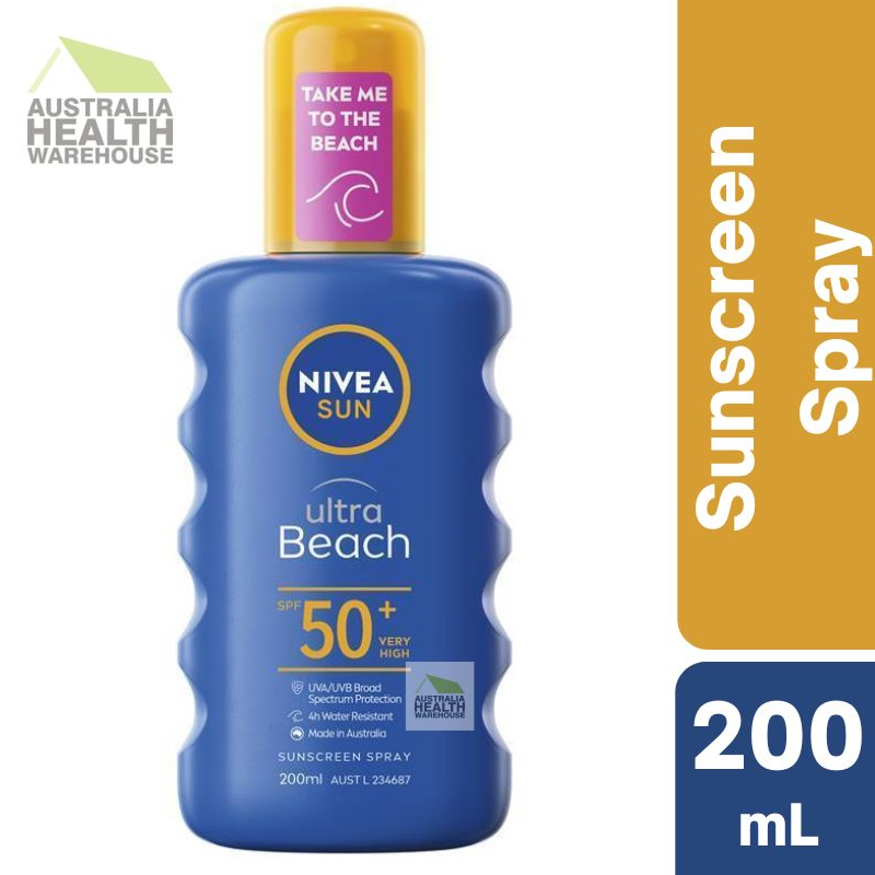 [Expiry: 05/2026] Nivea Sun Ultra Beach Sunscreen Spray SPF50+ 200mL ...