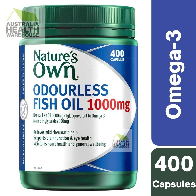 [Expiry: 08/2024] Nature's Own Odourless Fish Oil 1000mg 400 Capsules ...