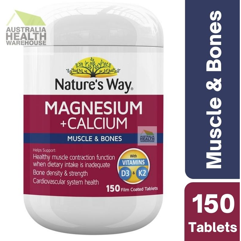 [CLEARANCE Expiry: 06/2026] Nature's Way Magnesium Plus Calcium 150 Ta ...